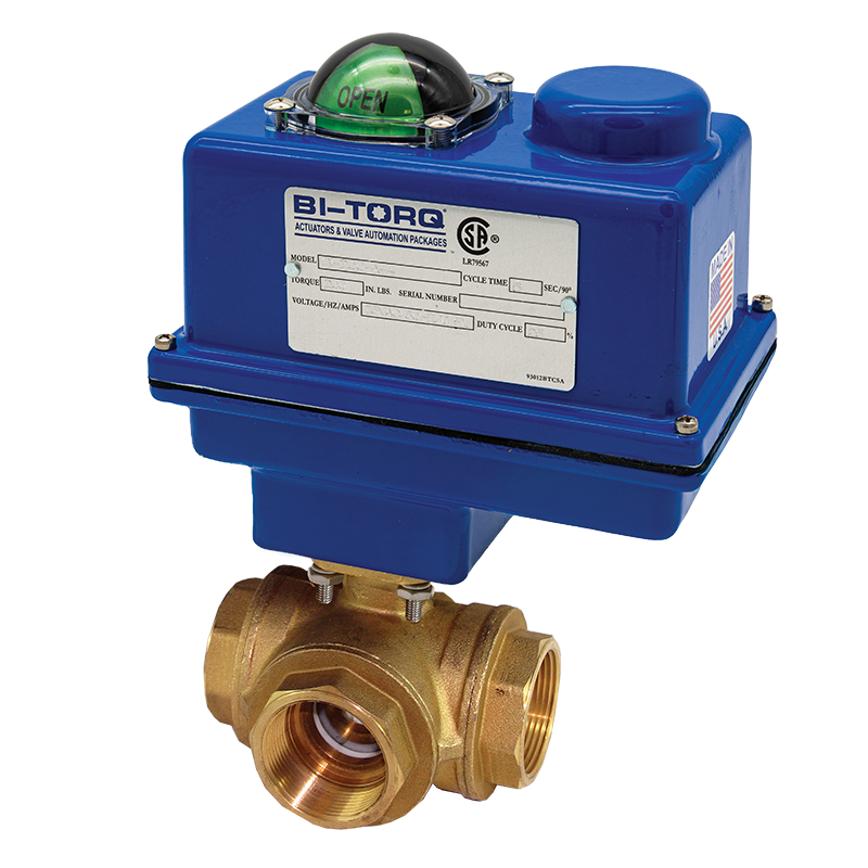 IP-3W (3-Way) Electric Actuated Brass Ball Valves | Strahman Group