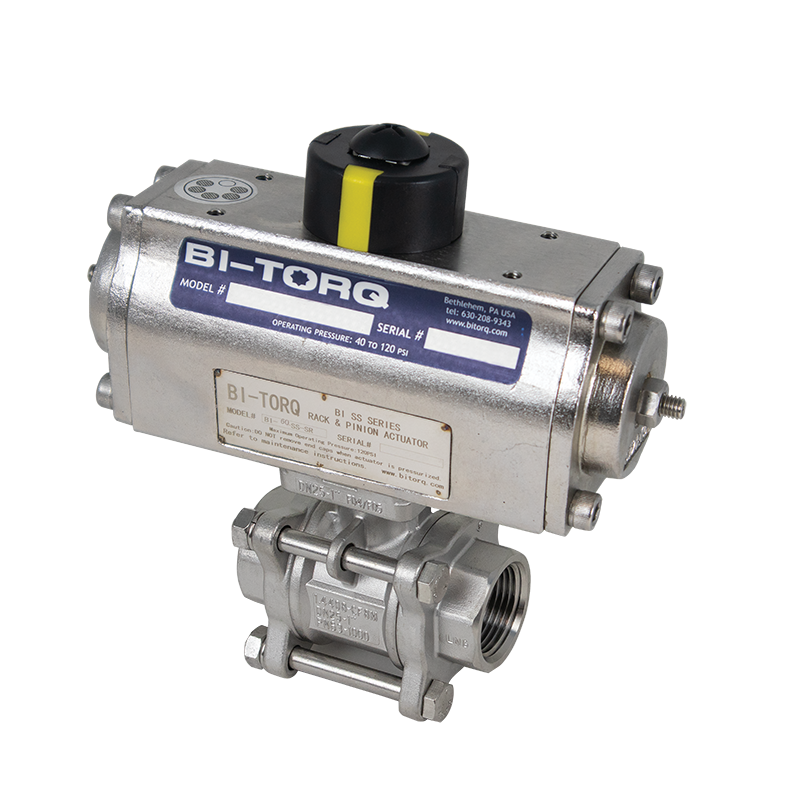 BI-TORQ 3 Piece (IS-3P) Actuated Stainless Ball Valve | Strahman Group